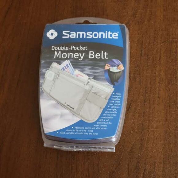 Samsonite | Bags | Samsonite Double Pocket Money Belt Adjustable Ivory ...